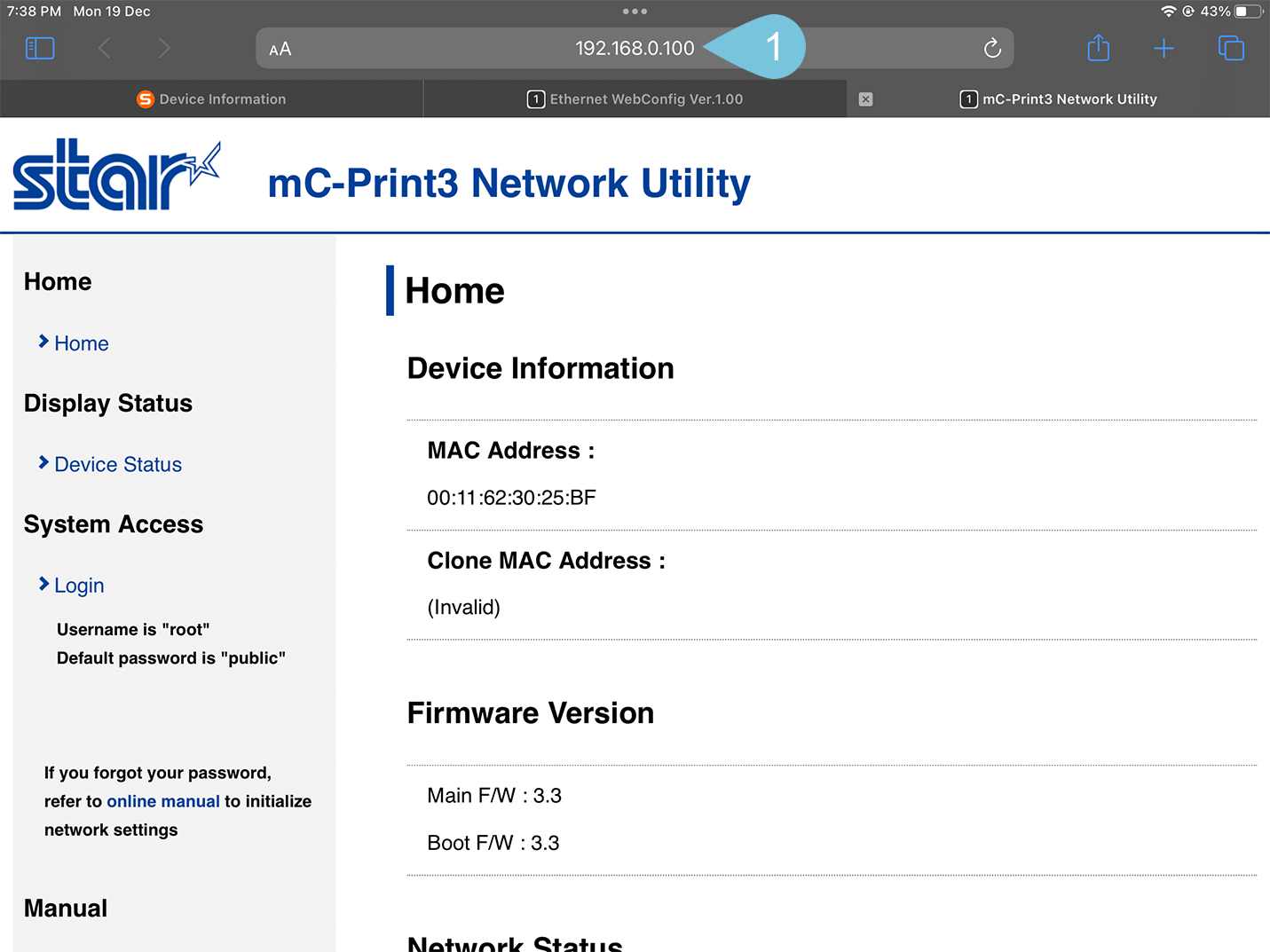Star mC-Print3 - How to Set the IP address as Static – Foodics - Help Center