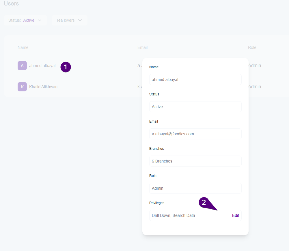 User Role Management and Privileges in Foodics BI – Foodics - Help Center