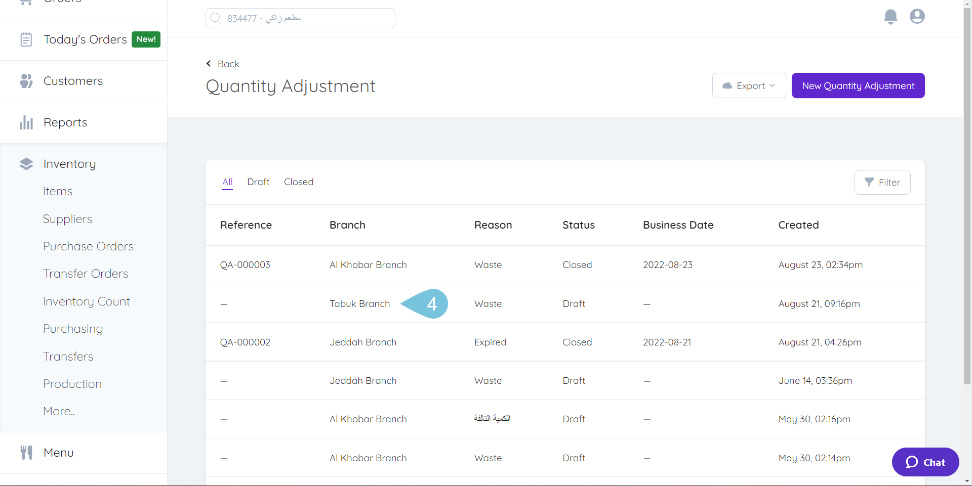 Adding or Importing Items to Quantity Adjustment – Foodics - Help Center
