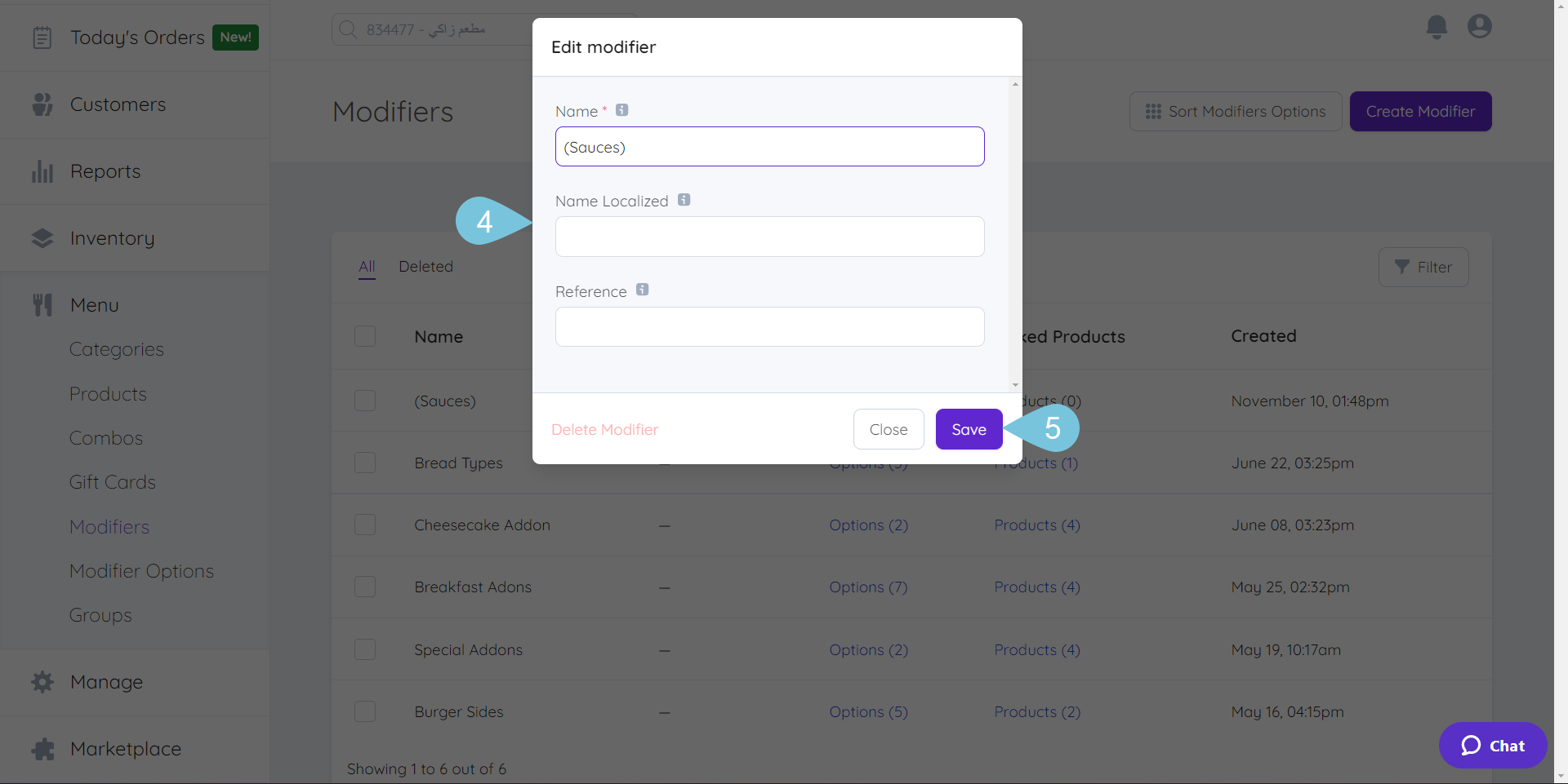 Updating Modifiers – Foodics - Help Center