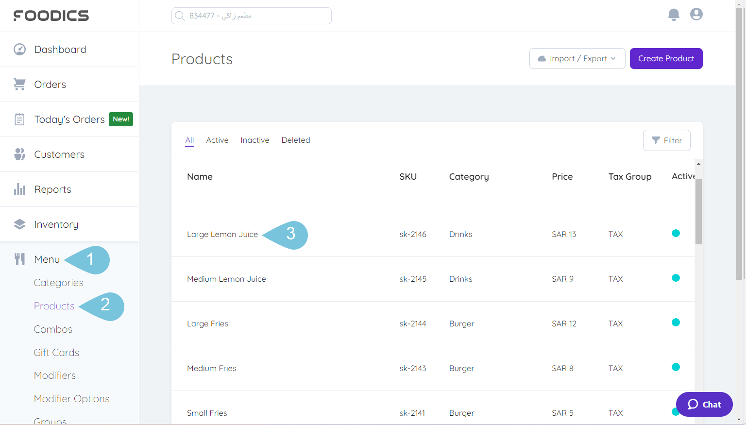 Updating Products – Foodics - Help Center