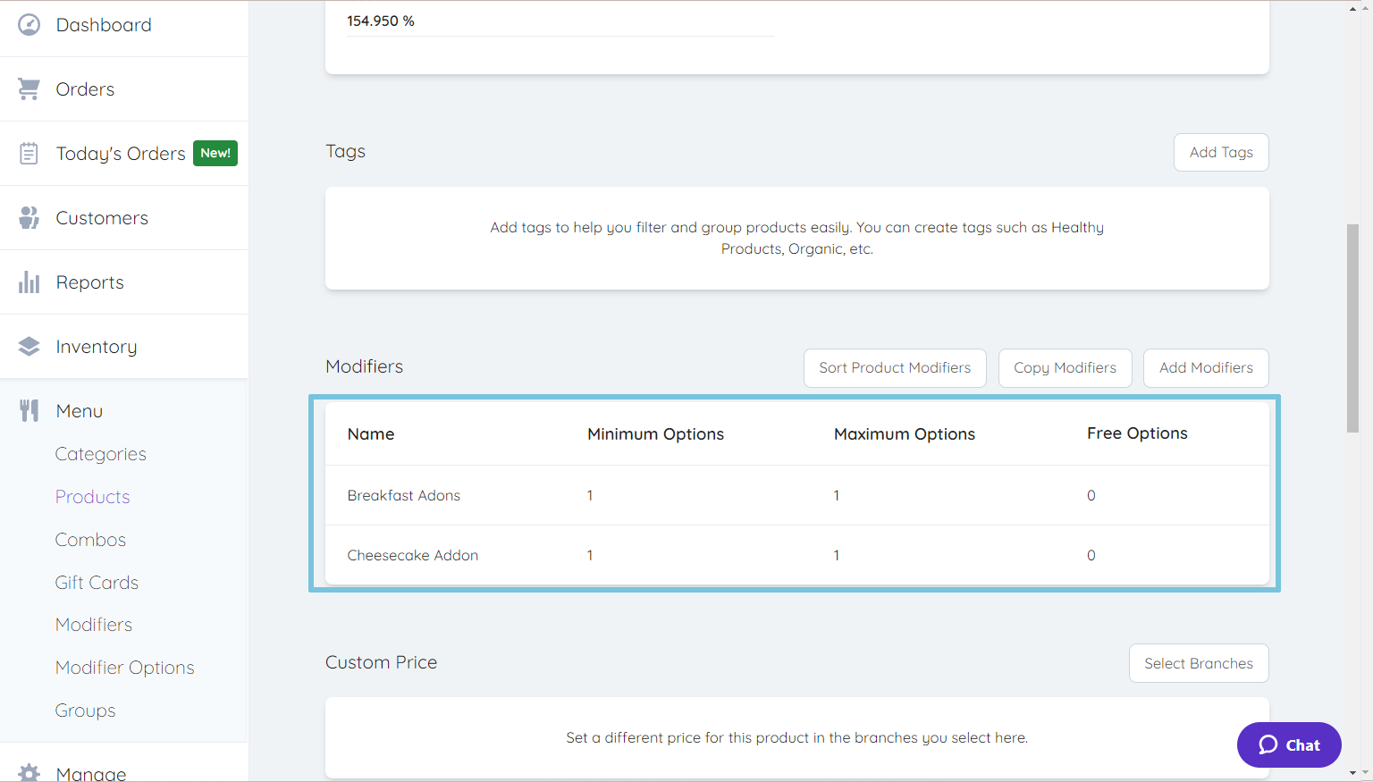 Linking Modifiers to Products – Foodics - Help Center
