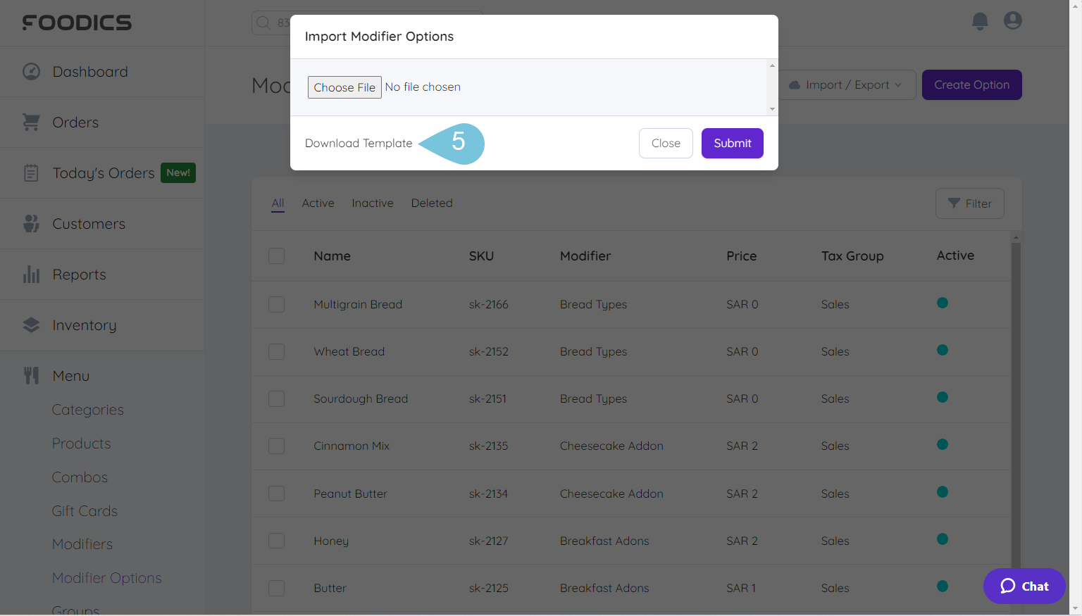 Importing Modifier Options in Bulk – Foodics - Help Center