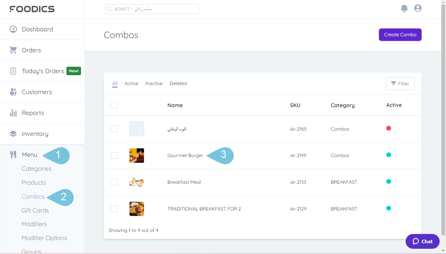 Updating Combos – Foodics - Help Center