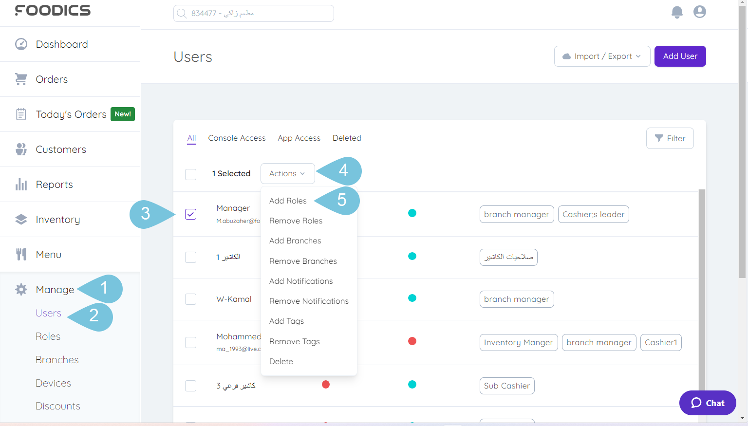 Adding Roles to Users – Foodics - Help Center