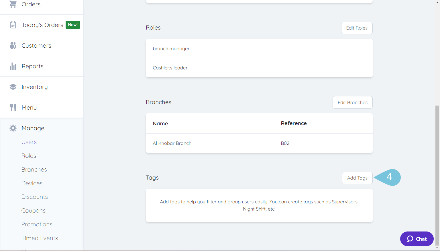 Adding Tags to Users – Foodics - Help Center