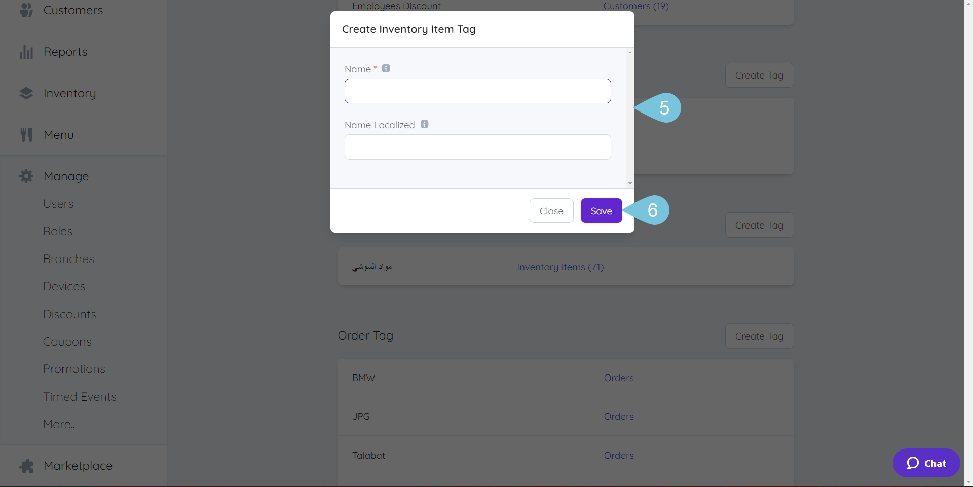 Creating Inventory Item Tags – Foodics - Help Center