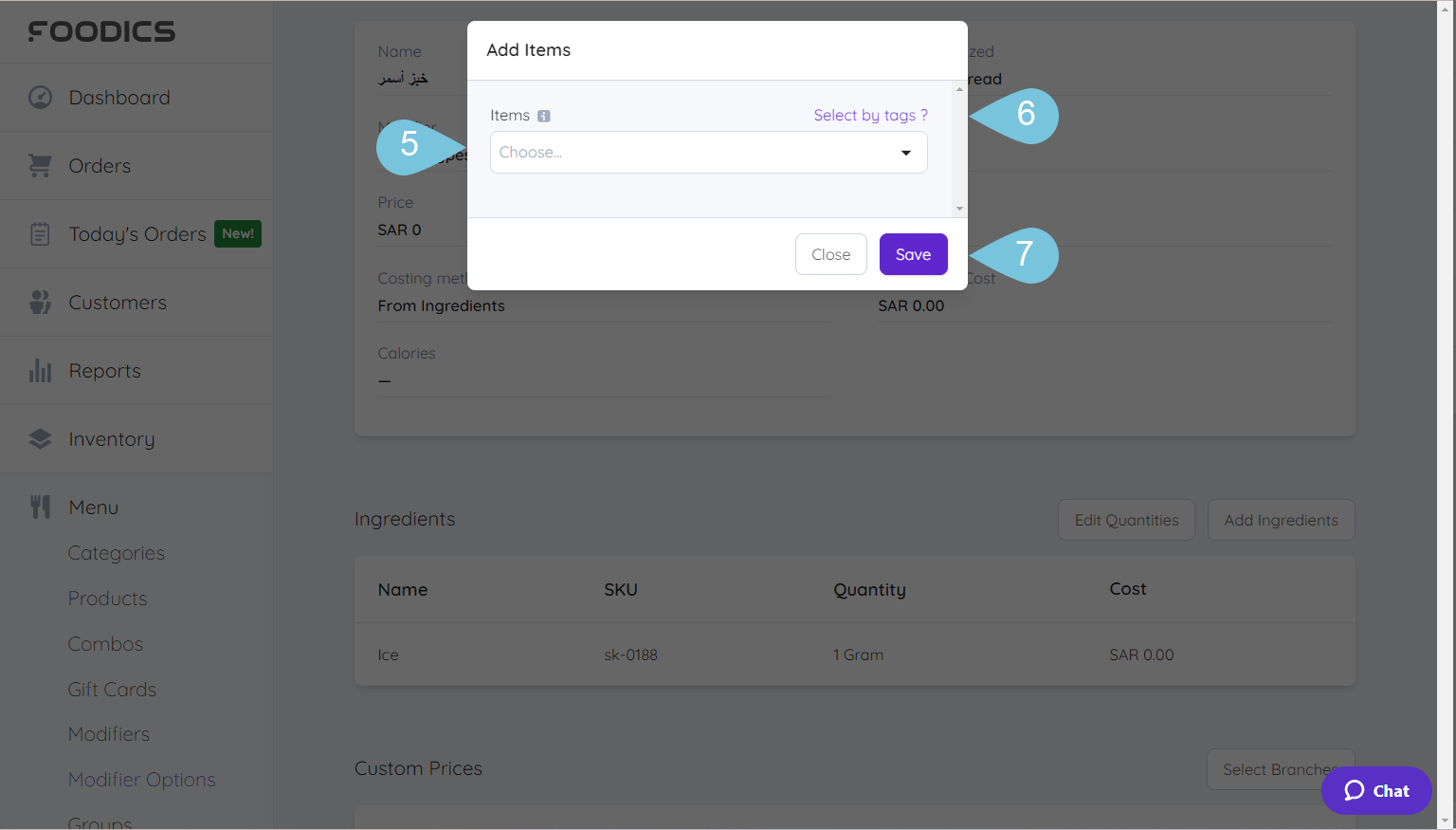 Linking Ingredients to Modifier Options – Foodics - Help Center
