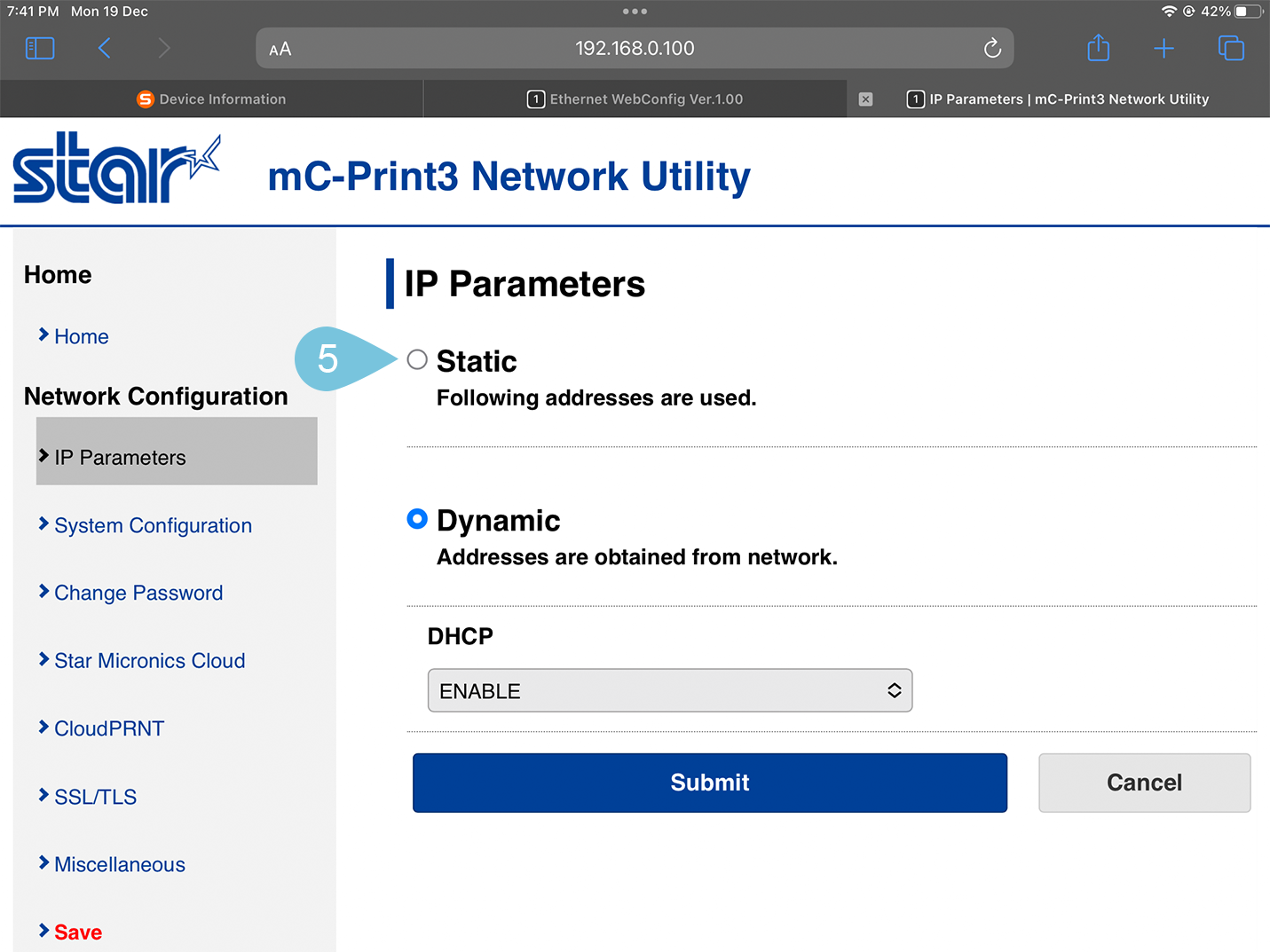 Star mC-Print3 - How to Set the IP address as Static – Foodics - Help Center