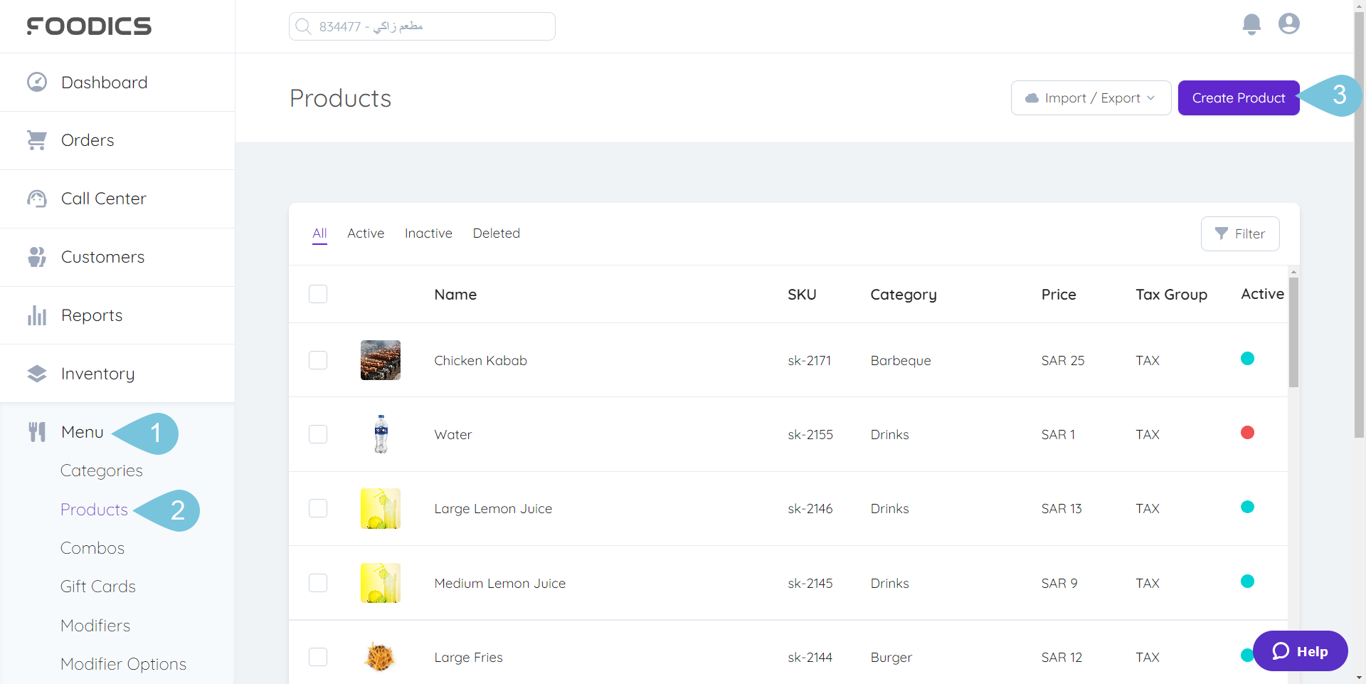 Creating Products – Foodics - Help Center