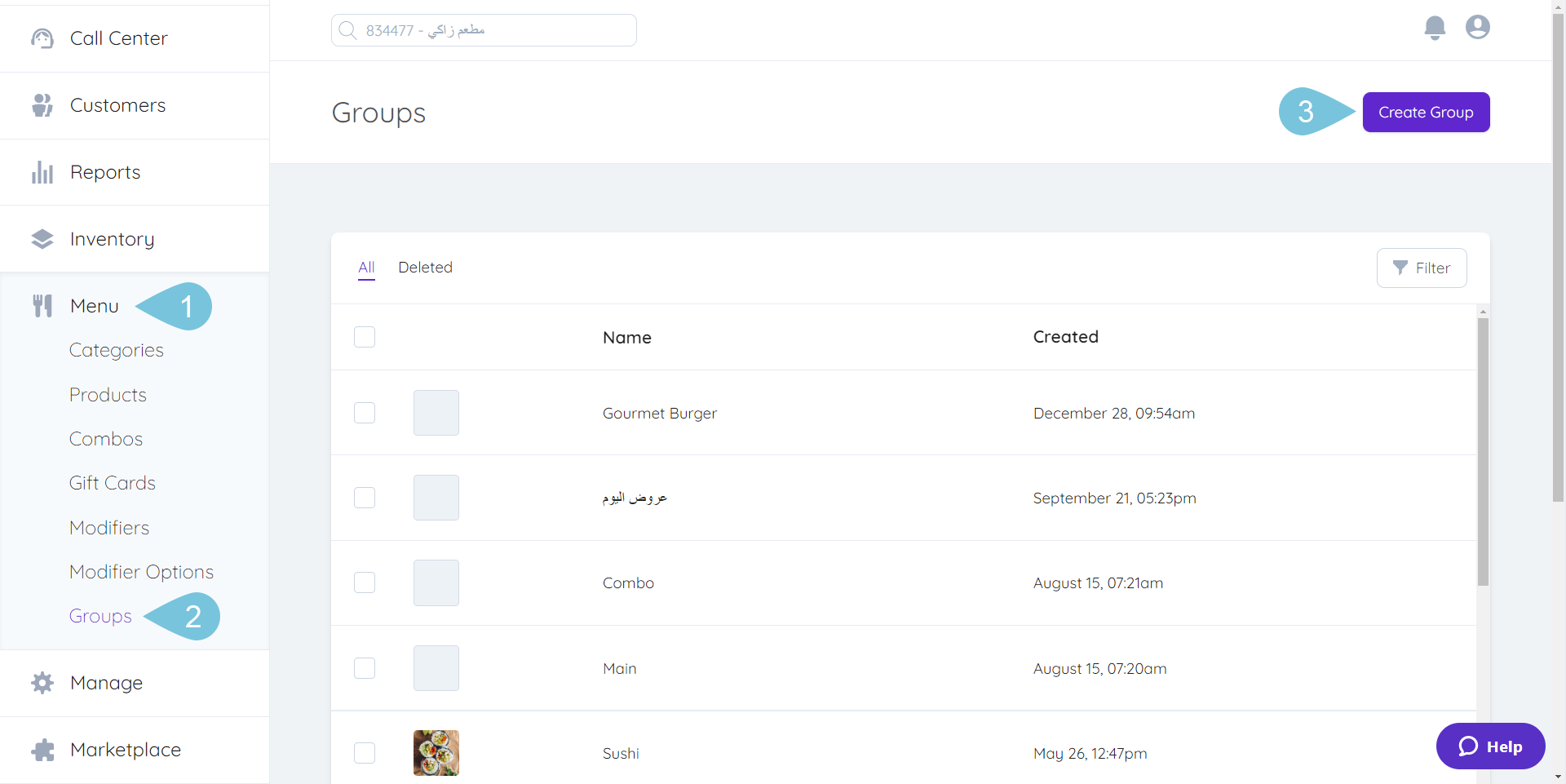 How to Create a New Menu Group – Foodics - Help Center