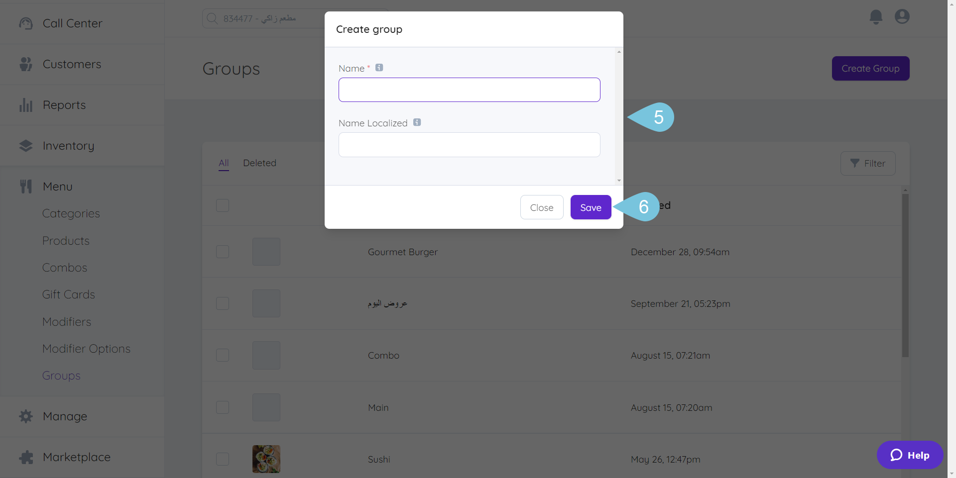 How to Create a New Menu Group – Foodics - Help Center