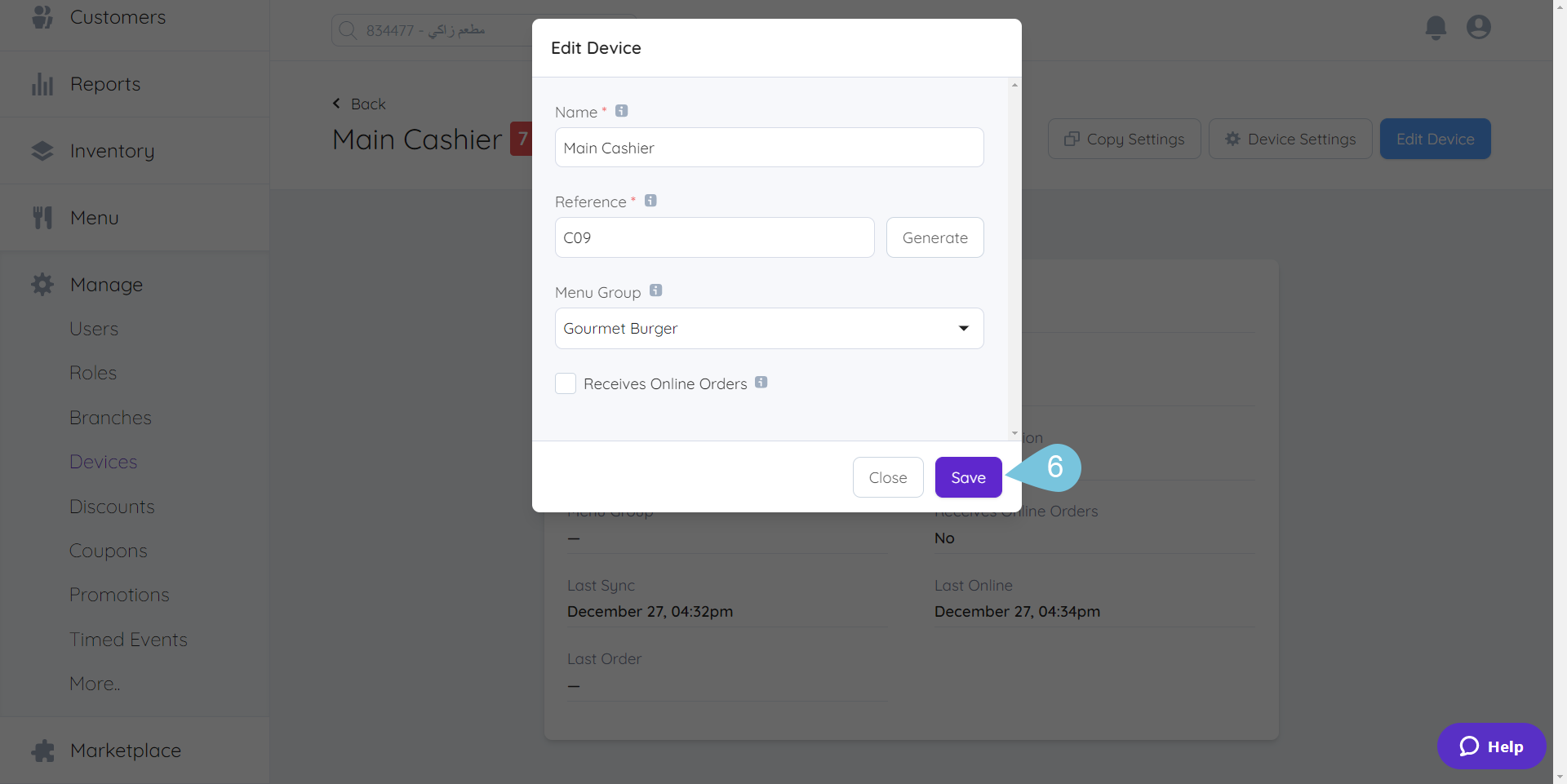 How to Assign a Menu Group to a Cashier/Sub Cashier Device – Foodics ...