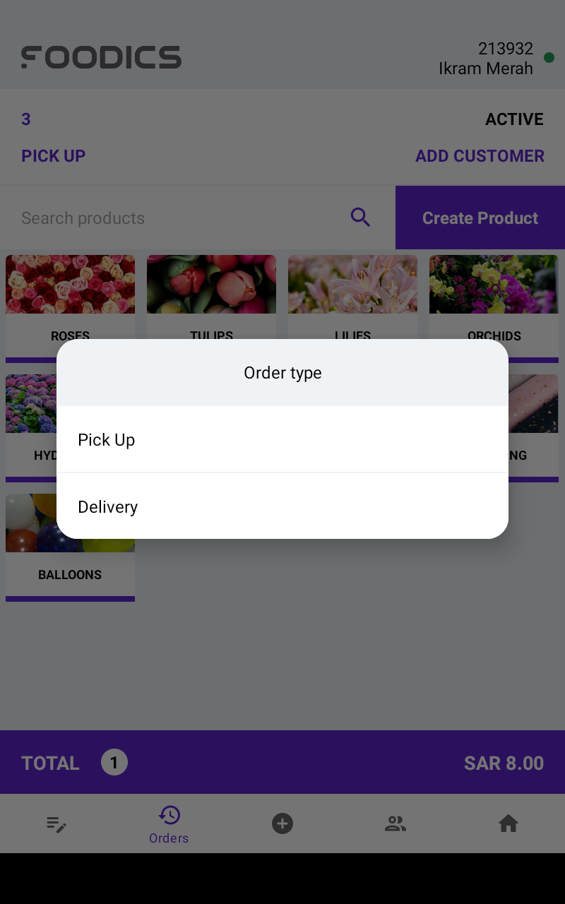 Determining Order Type and Adding a Customer to the Order – Foodics - Help Center